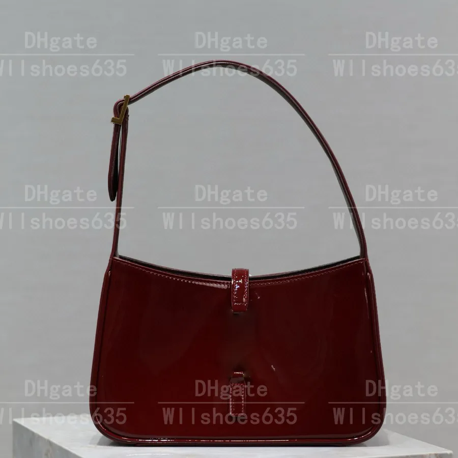 Jujube Red Patent Leather Underarm Bag: Handcrafted Genuine Leather ...