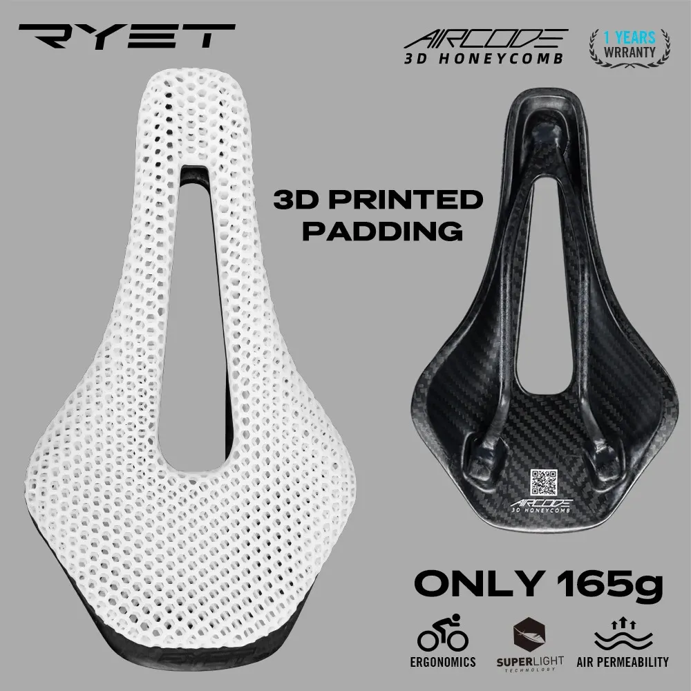 RYET Ultralight Carbon Fiber 3D Printed Fizik Kurve Saddle Comfortable ...