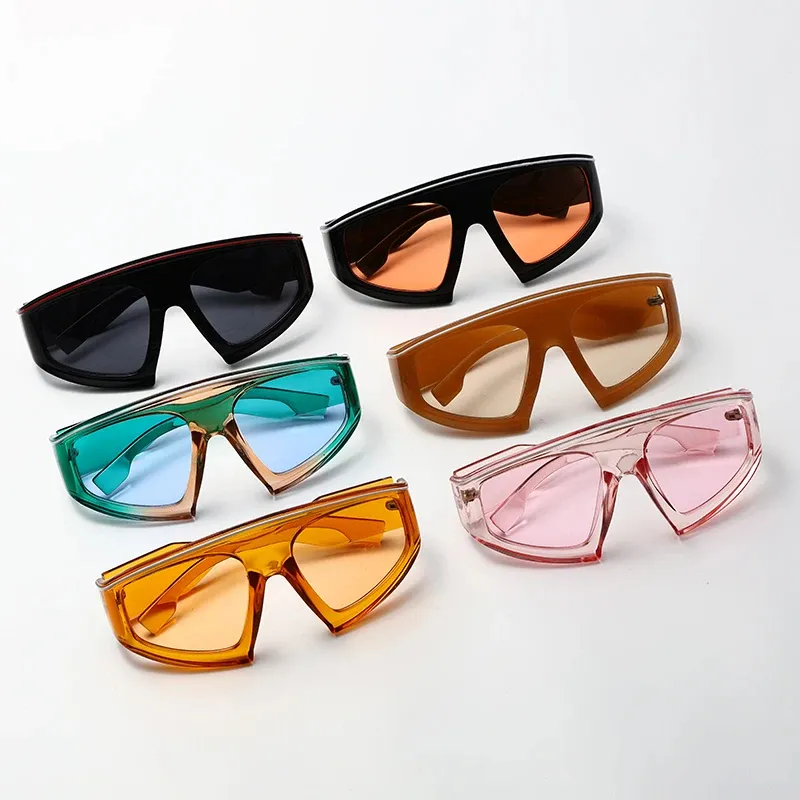 Oversized Gradient Sunglasses: Women's & Men's Y2K Steampunk Style ...
