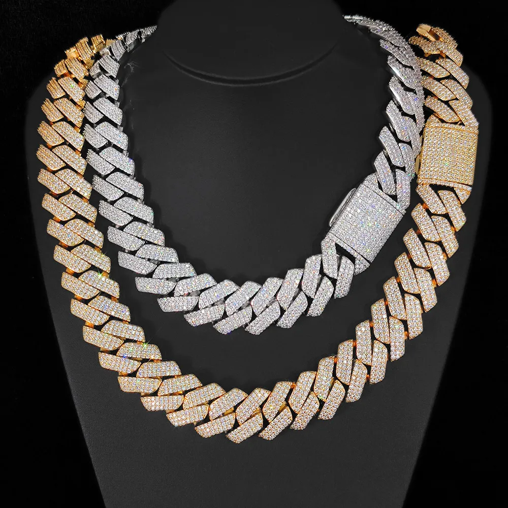 25MM Wide Miami Cuban Link Chain Necklace Designer For Men Womne 3 Row ...