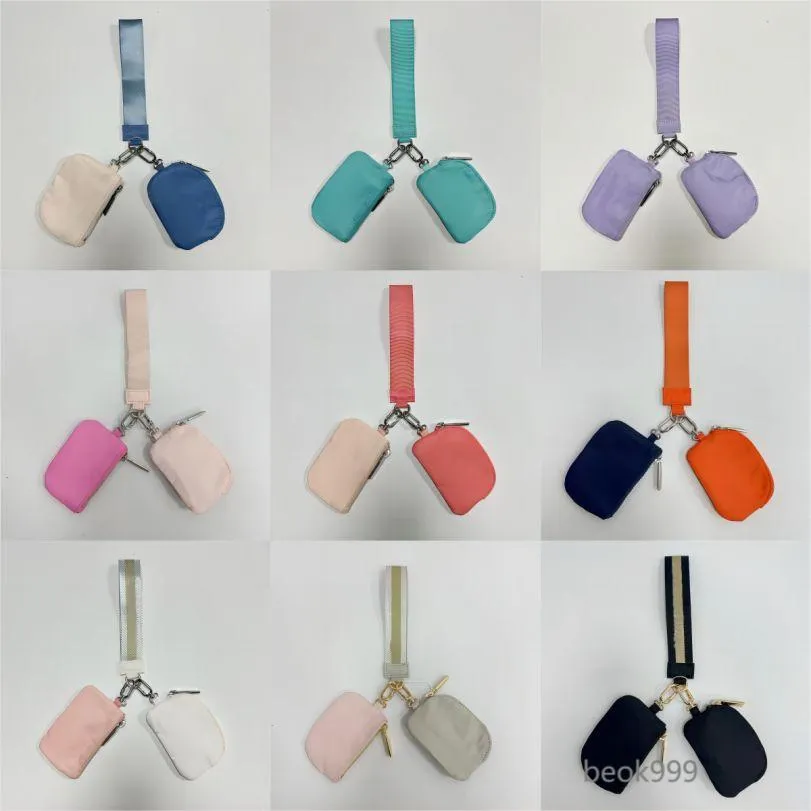 Yoga Wristlet Keychain Wallet - Mini Gym Clutch Bag with Detachable ...