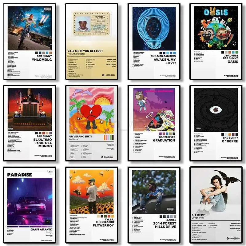 J Cole Rabbit Poster Canvas Print Music Festivals 2022 Album Cover Hip ...