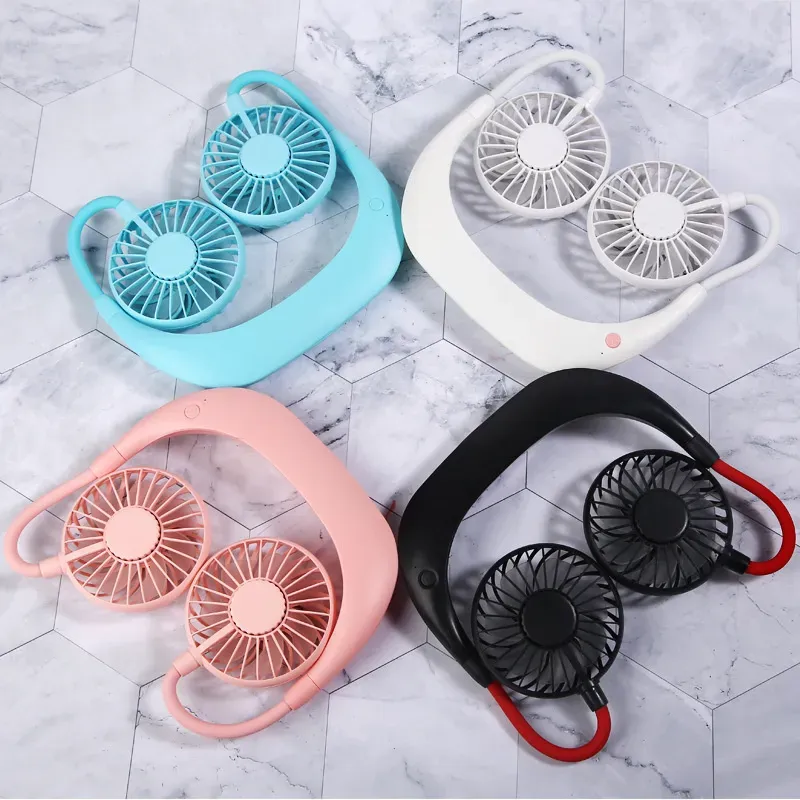 Aromatherapy LED Mini Neck Fan: Portable USB Rechargeable Summer Wind ...