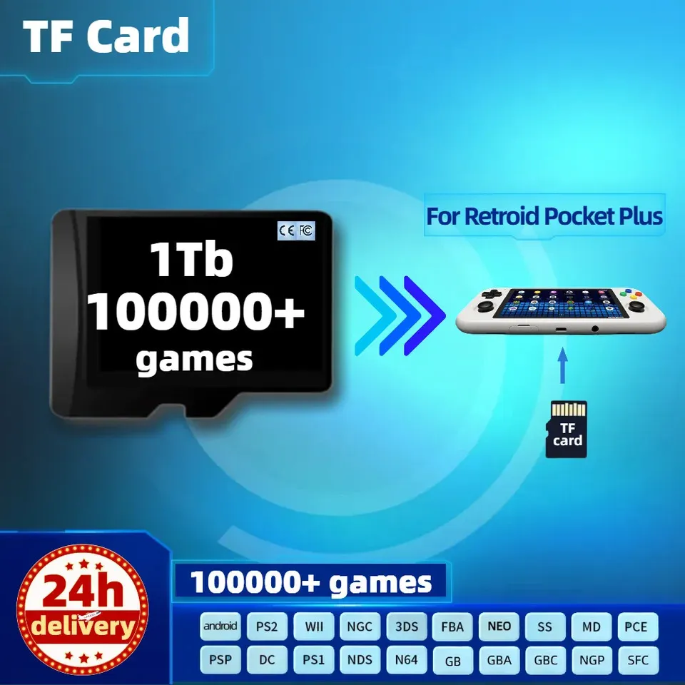 Retroid Pocket 3 Plus Flip Memory 1T Game Card With All Emulator Pre ...