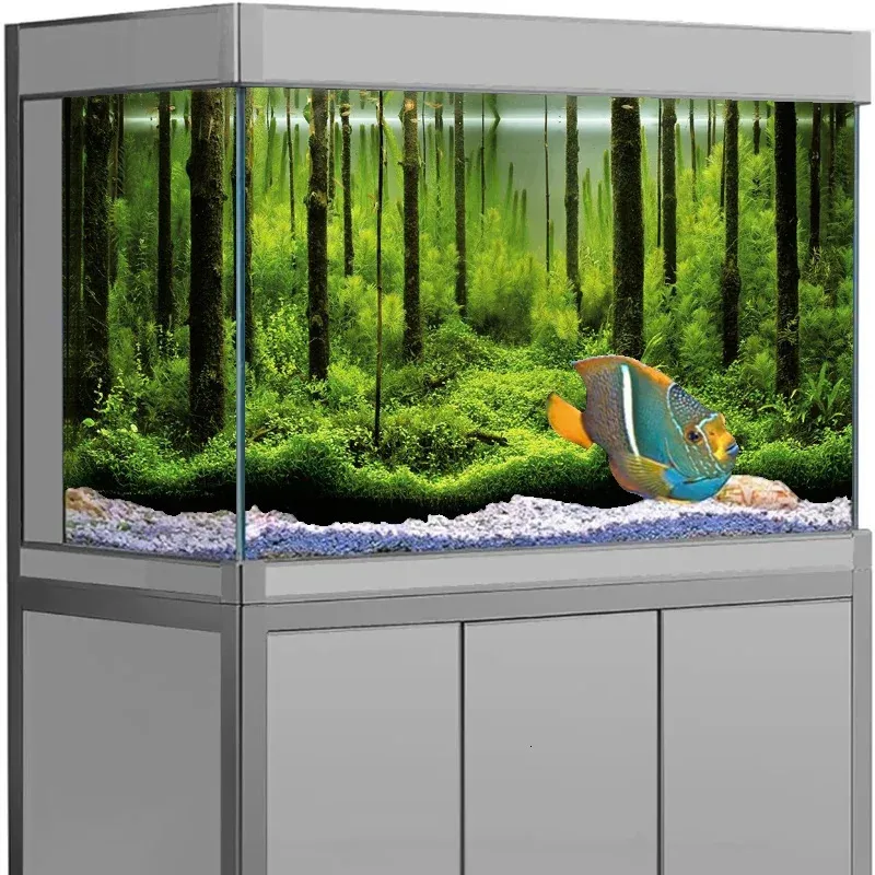 PVC Forest Aquarium Background Poster Decoration Fish Tank Wall ...