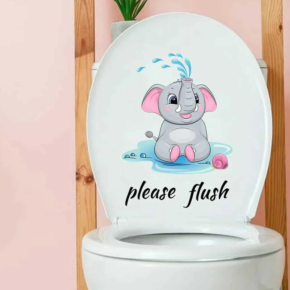 Cartoon Sticker For Ladies Toilet Self Adhesive Wallpaper For Kids Room ...