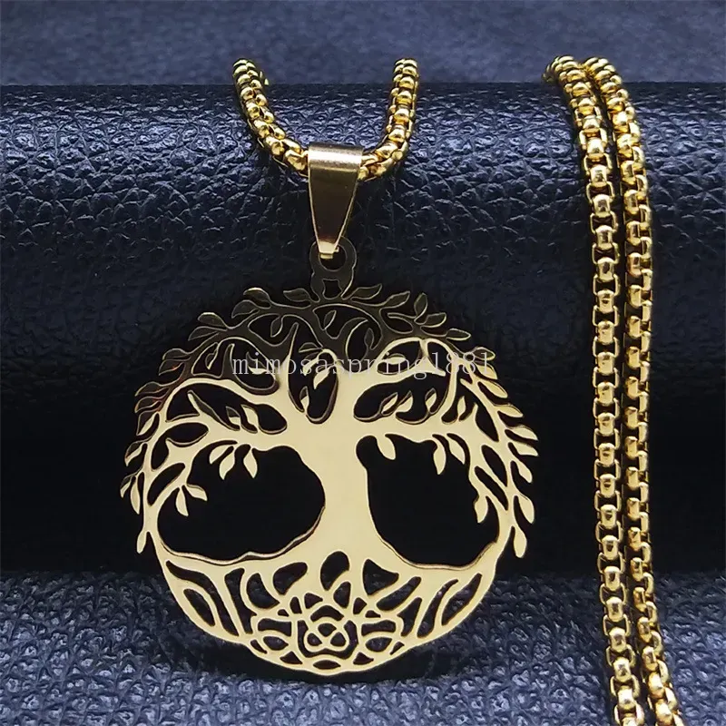 Tree Of Life Tree Of Life Necklace Pendant Shiny Stainless Steel With ...