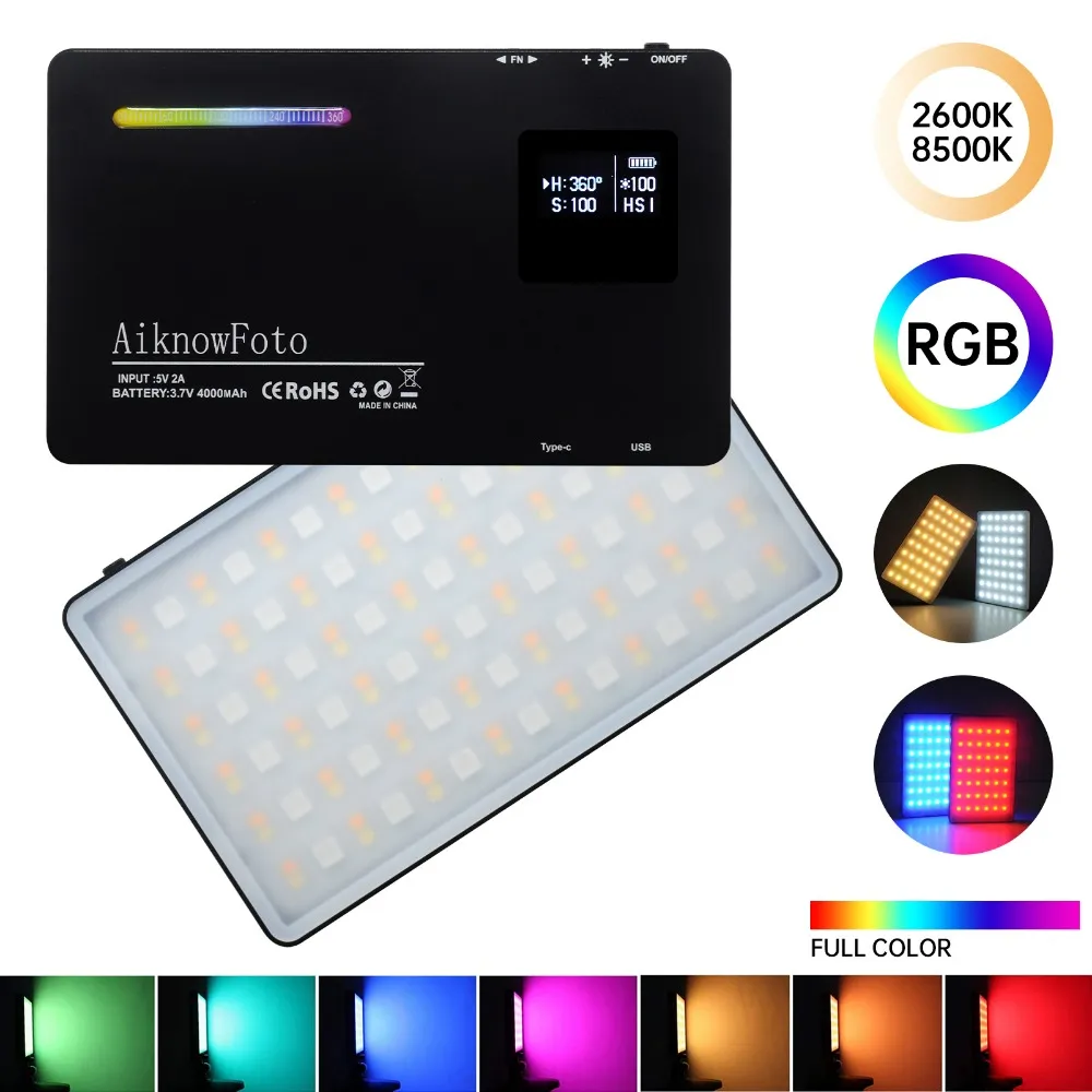 DHgate.com:Pro RGB LED Video Light, Dimmable Full-Spectrum Camera Light ...