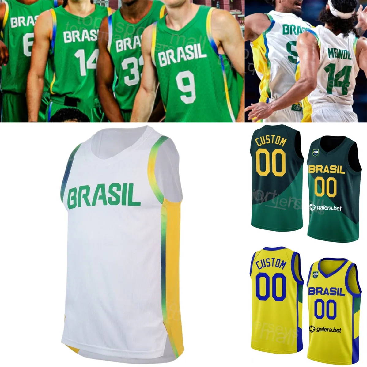 Brazil National Eastbay Basketball Uniforms Printed For Men Sizes 24 25 ...