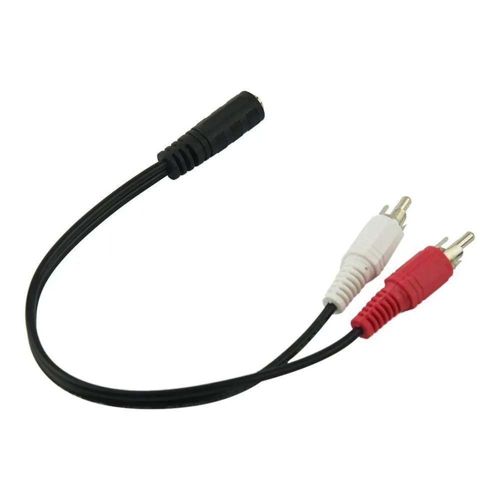 Shielded 3.5mm to RCA Audio Adapter - Female Mini Jack to 2 Male RCA ...