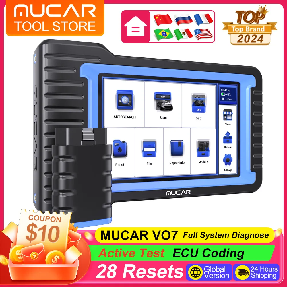 MUCAR VO7 2023 OBD2 Scanner 28 Resets For All Systems, ECU Coding ...