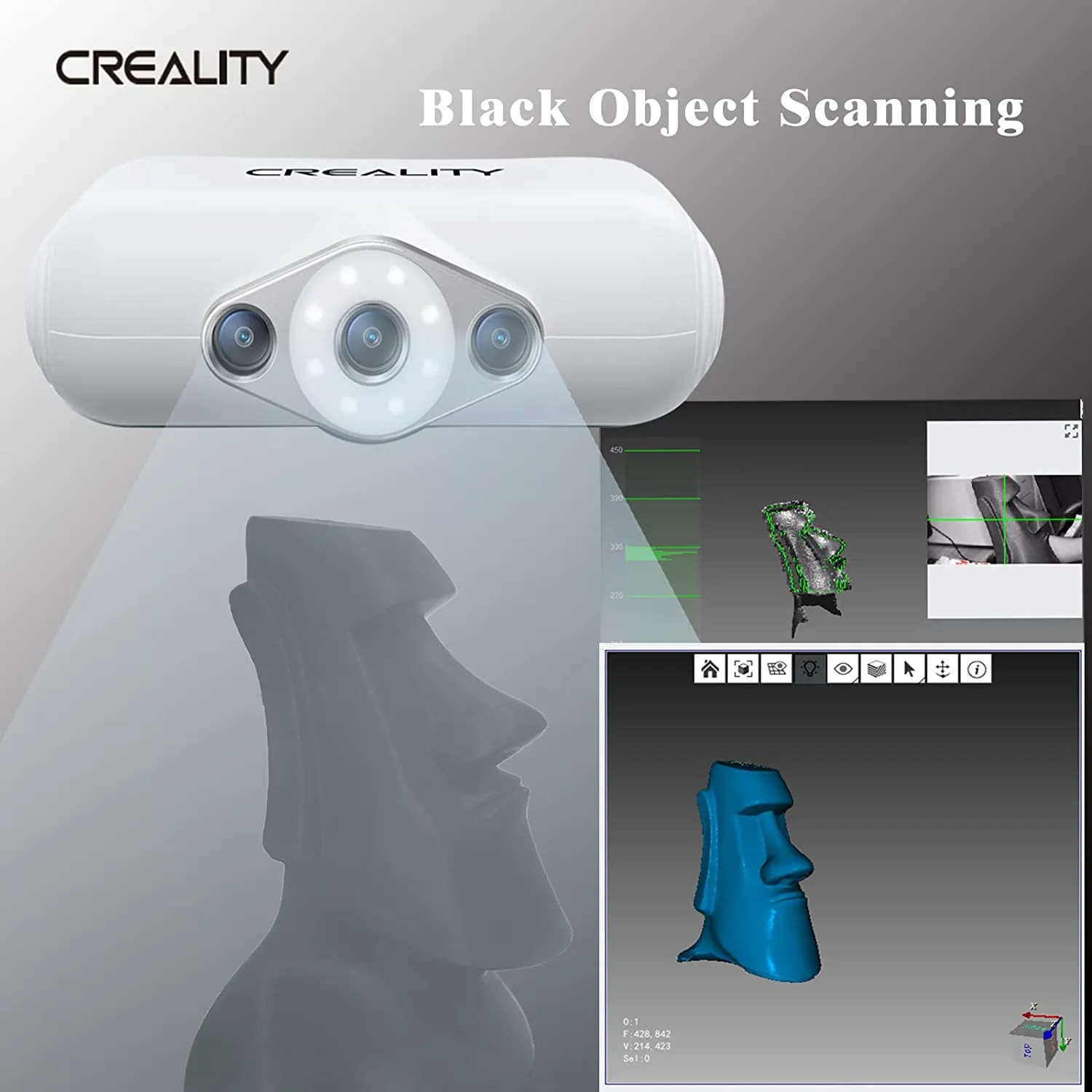 CR Scan Lizard 3D Iris Scanner Price 10FPS, 0.05 MM Accuracy, Turntable ...