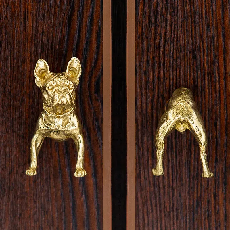 Brass Animal Molding Knobs for Furniture, Light Luxury Single Hole ...