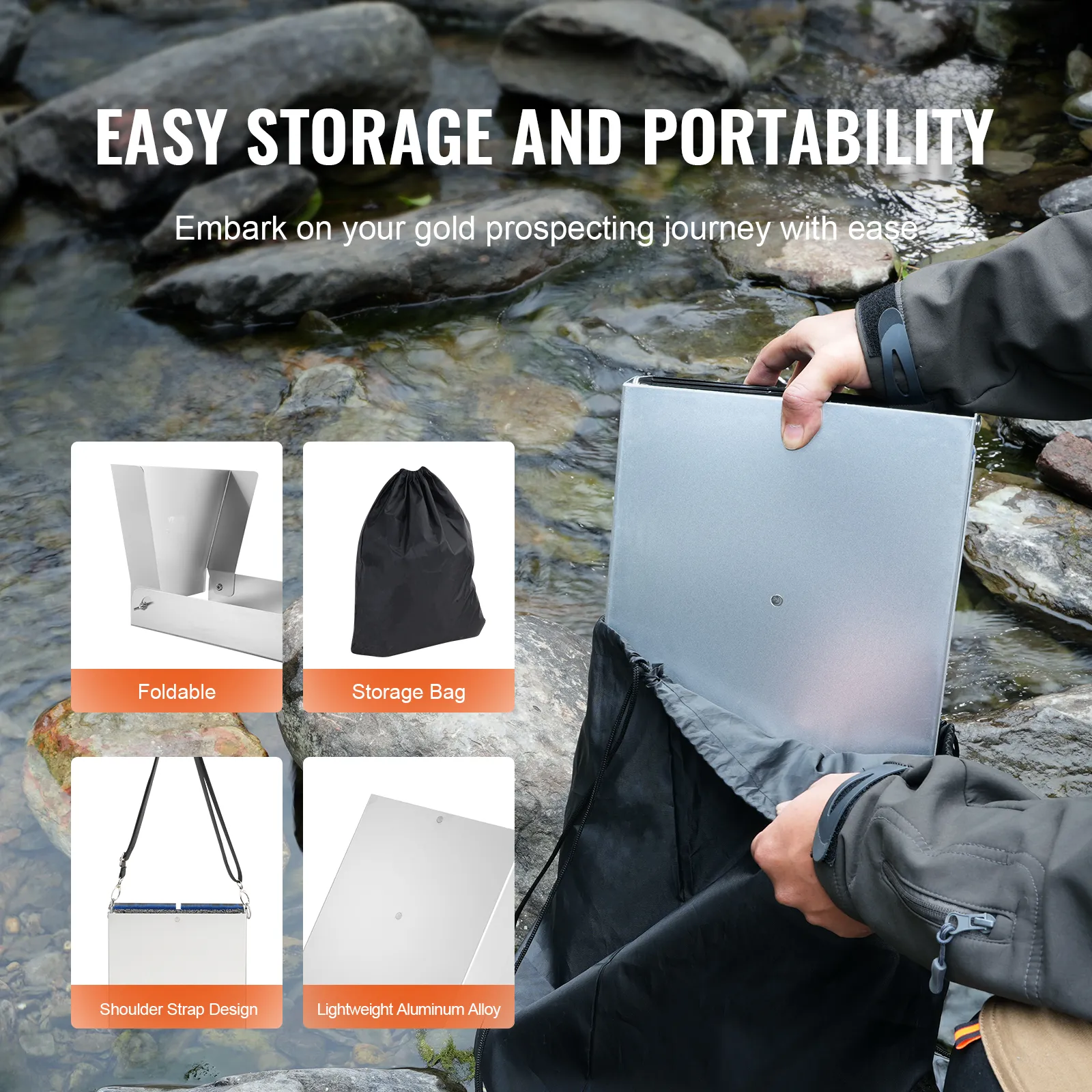 50 Sluice Box Gold Panning Kit - Complete Aluminum Alloy Gold Mining ...