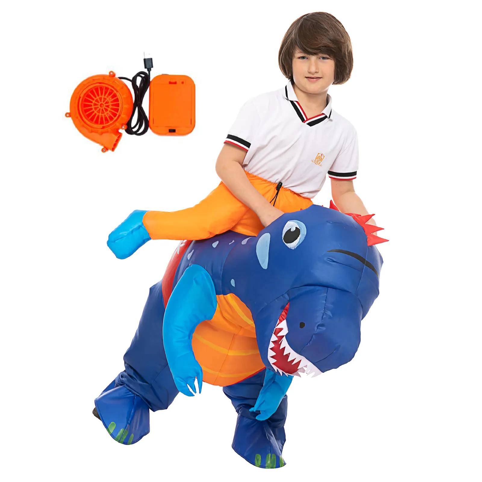 Ride-On Dinosaur Inflatable Costume for Kids - Fun Blow Up Dino Suit ...