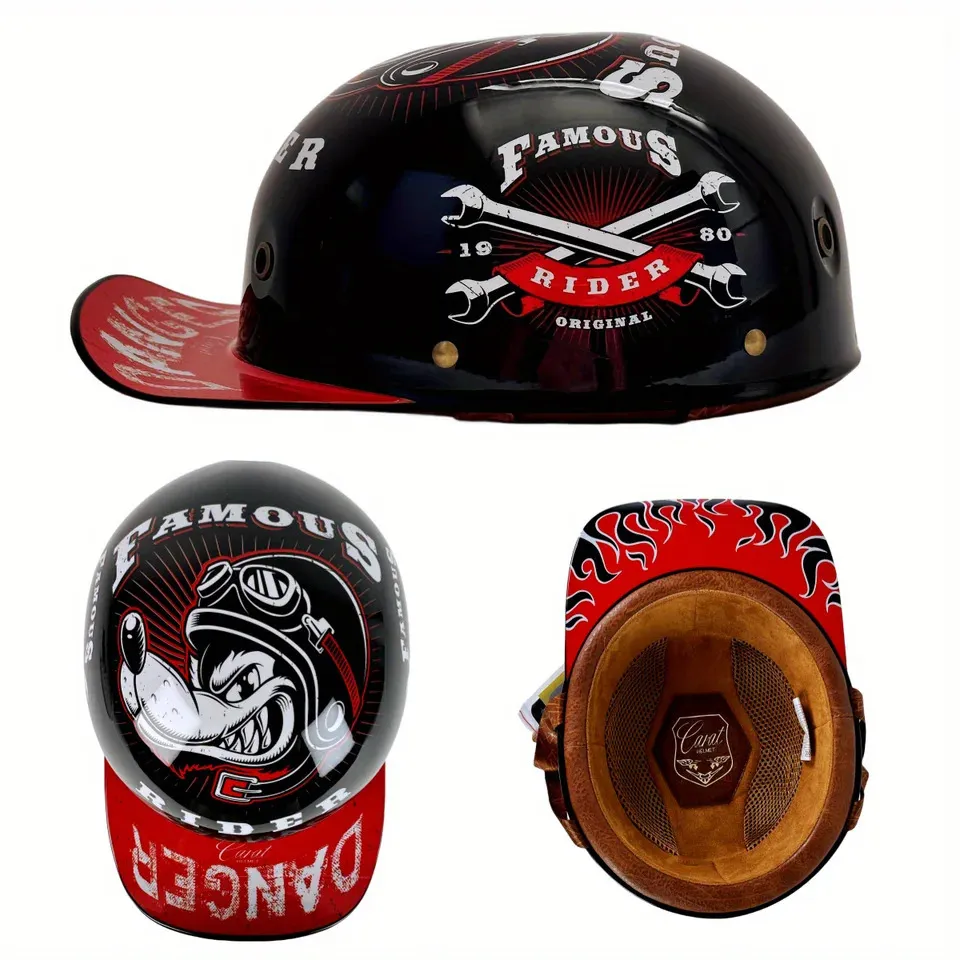 Harley Half Helmet - Retro Motorcycle Helmet for Electric Harley, All ...