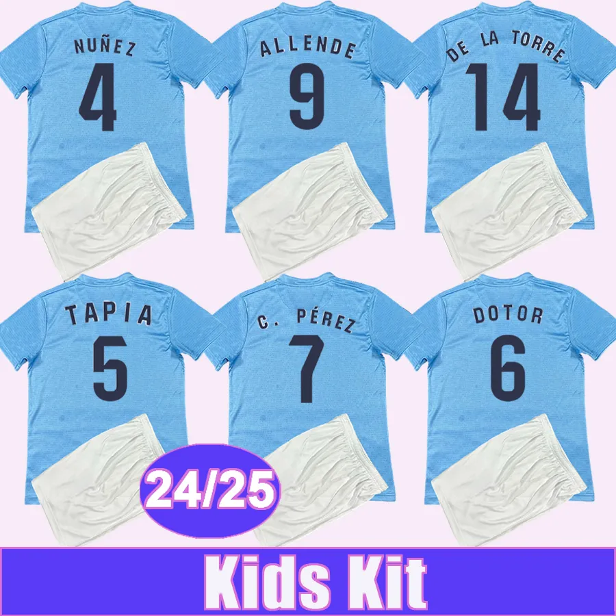 2024 25 Home Blue Soccer Kits For Kids DE LA TORRE, NUNEZ STARFELT ...