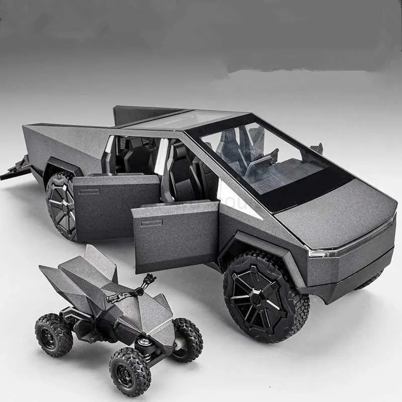Cyber Alloy Pickup Truck Model - Diecast Off-Road Vehicle with Lights ...