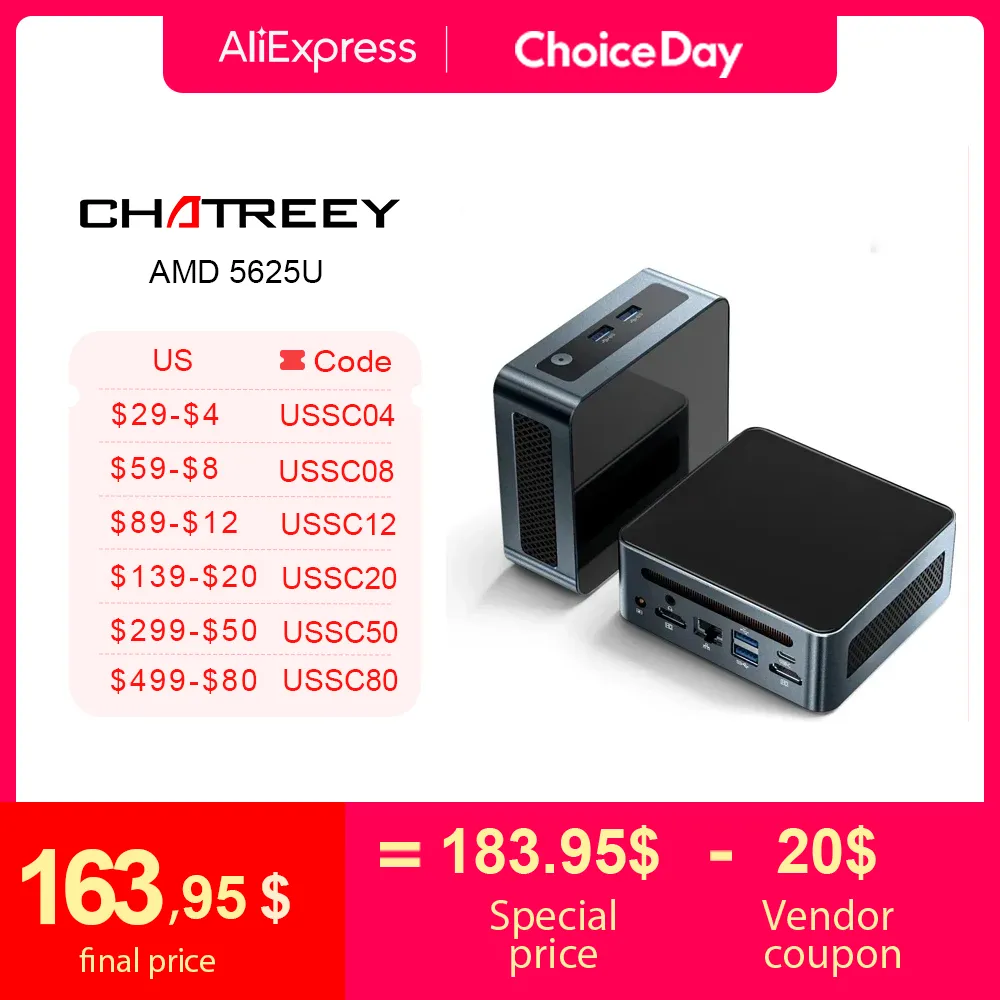 DHgate.com:Chatreey Mini PC: Ryzen 5 5625U, 3550H, 2x DDR4, M.2 NVMe ...