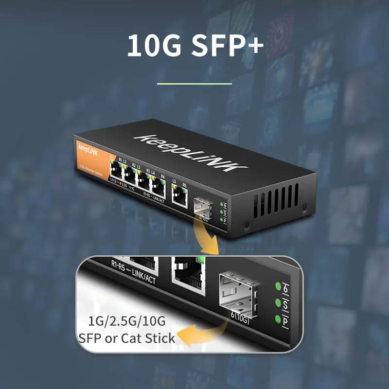 DHgate.com:High-Speed 5 Port Gigabit Ethernet Switch with 10G SFP+ ...