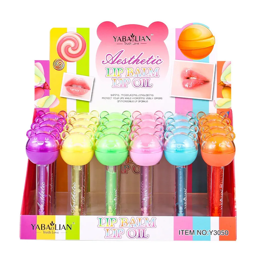 Lip Balm Jars 2 In 1 Lip Care Set: Fruit Flavored Transparent ...