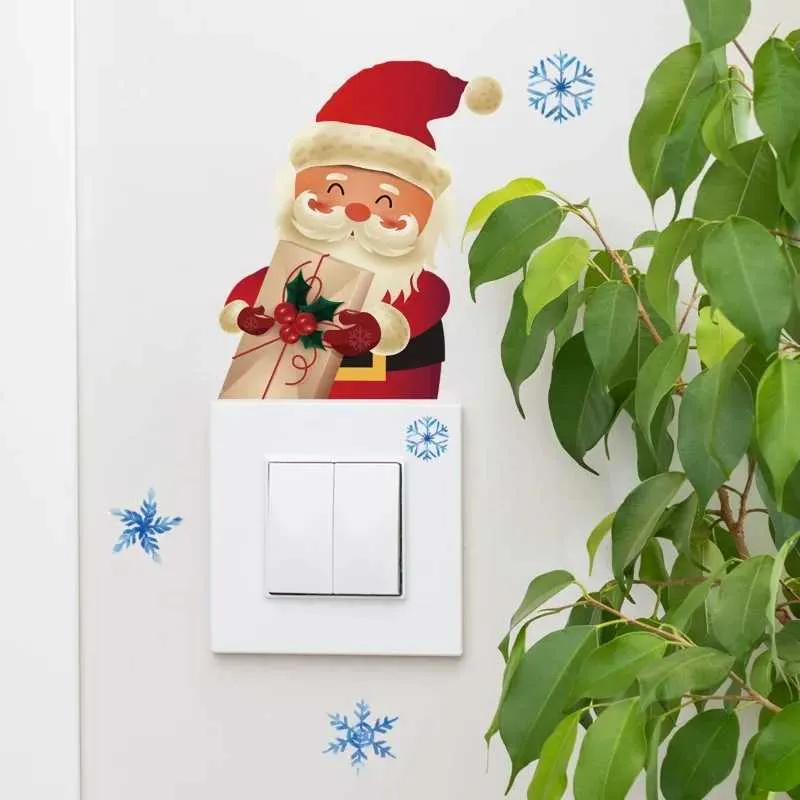 DHgate.com:Glowing Santa Claus Switch Sticker Decals Luminous Christmas ...