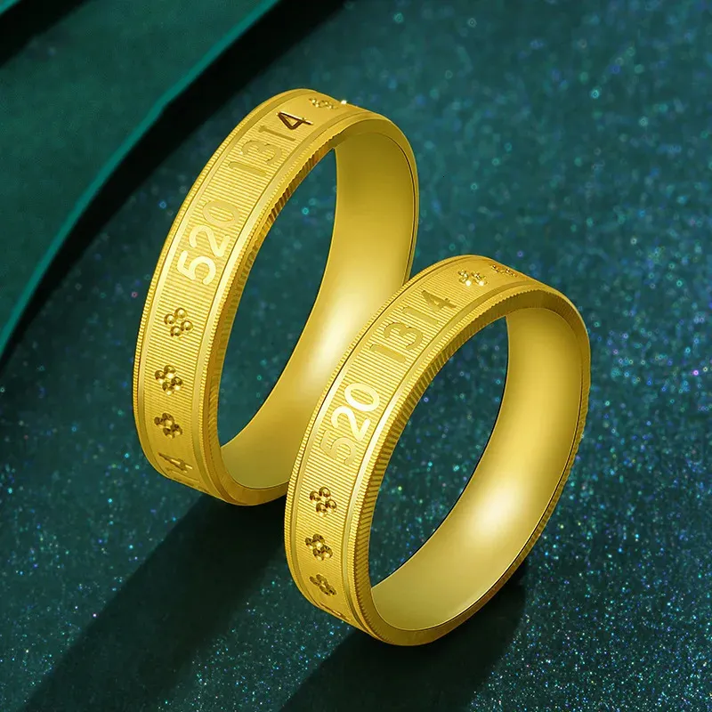 Real Gold 24K Mathematical Couple Rings Perfect For Weddings Valentines Day And Gifts Wholesale Prices Available AU750 240716 From Bei005 73.71 DHgate.Com