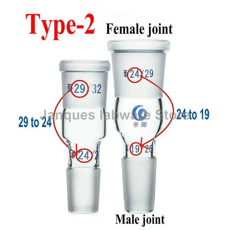 DHgate.com:Lab Frosted Mouth Flask Adapter - 14/19/24/29/34# Female to ...