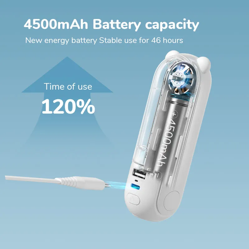 Mini Portable Fan - USB Rechargeable Handheld Fan with Power Bank ...