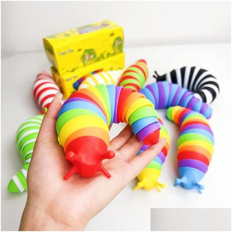 Flexible 3D Slug Fidget Snake Toy 19cm, Artistic, Relieve Anxiety ...