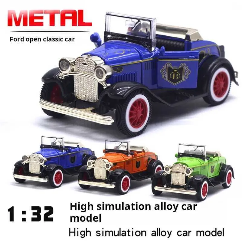 Classic Vintage Convertible Car Model: 1/32 Alloy Toy Vehicle for Kids ...