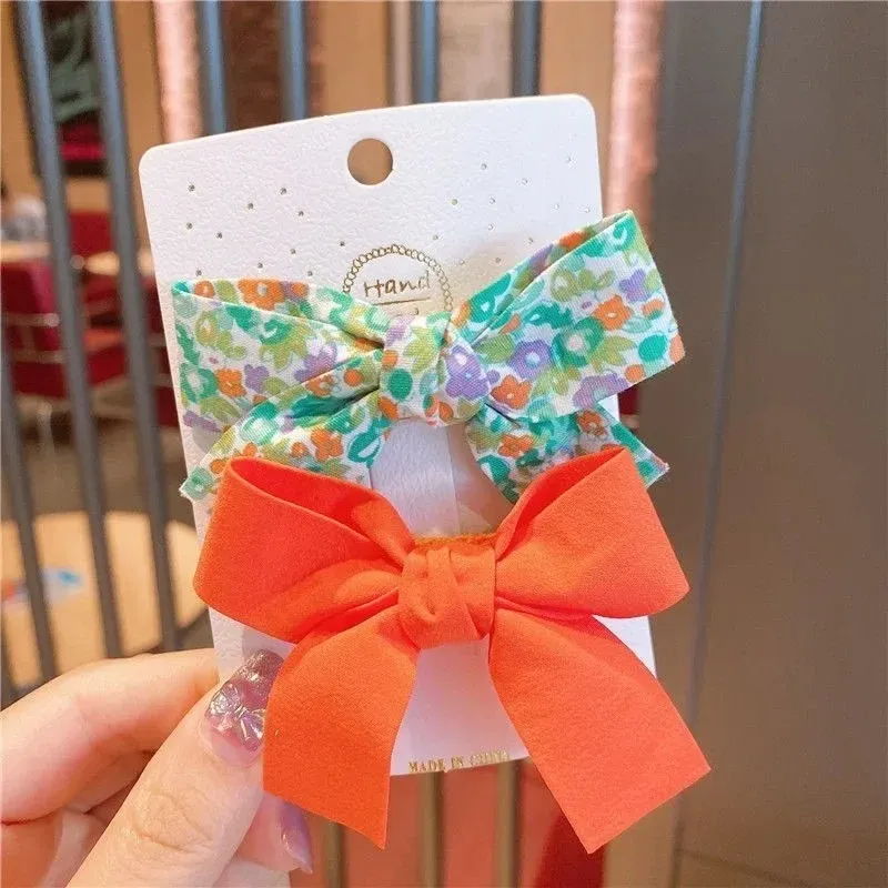Floral Bow Hair Clips for Girls - Cute Macaron Color Hair Accessories ...