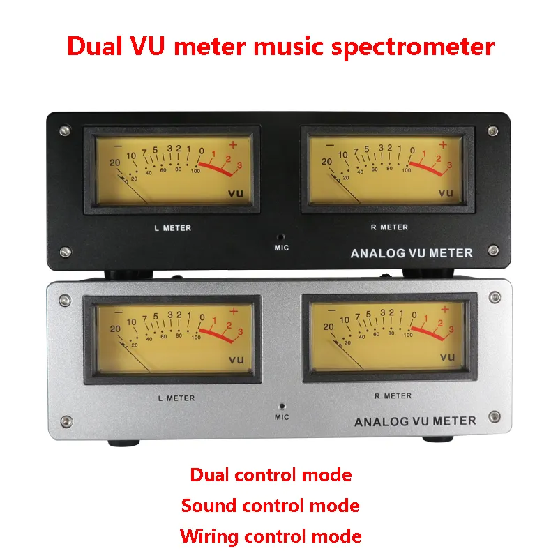 Double VU Meter Spectrum Display, Aluminum Music Square VU Meter, Warm ...