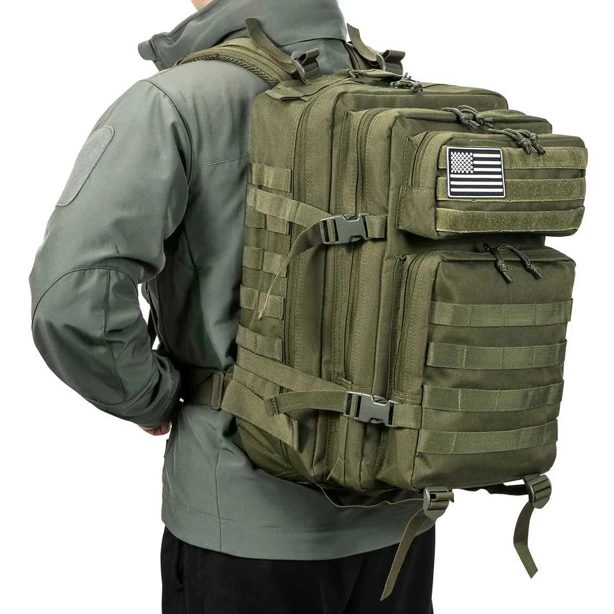 Military Tactical Rucksack Backpack, 45L Outdoor Backpack, Durable ...