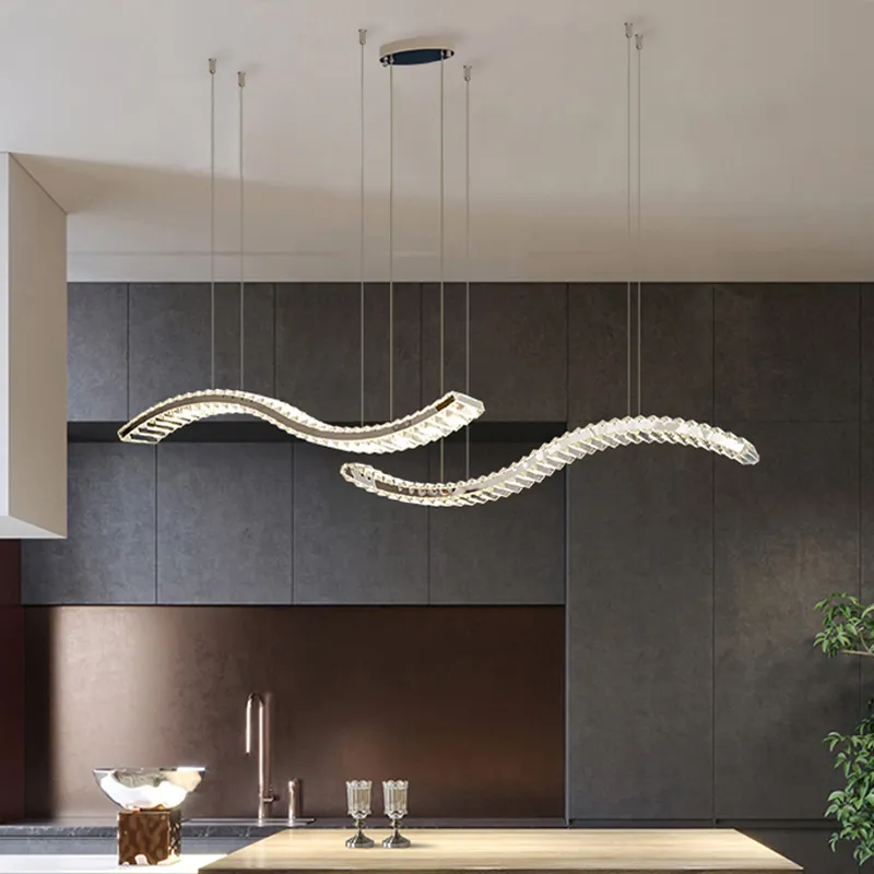 FULOC LED Wave Design Chandelier Modern Gold/Silver... From Hongpu ...