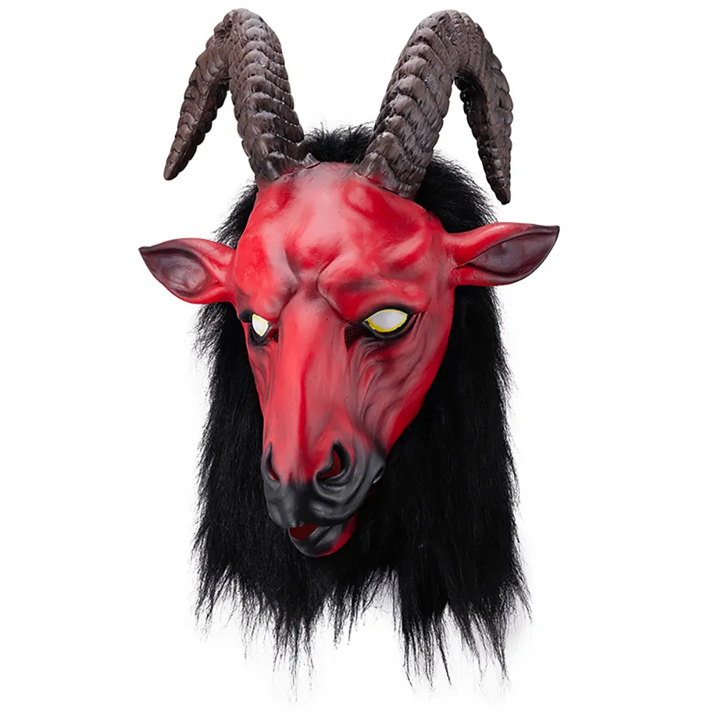 Hellfire Beast Latex Goat Mask Scary Demon Satan Cosplay Fancy Dress ...