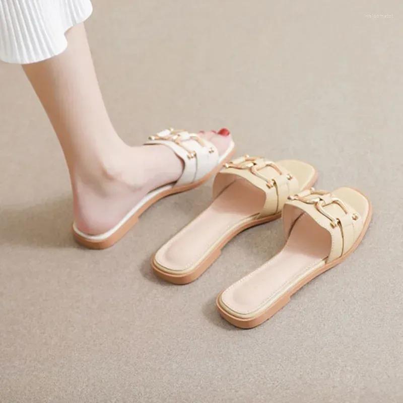 2024 Womens Low Heel Female Slippers Comfortable, Versatile, And ...