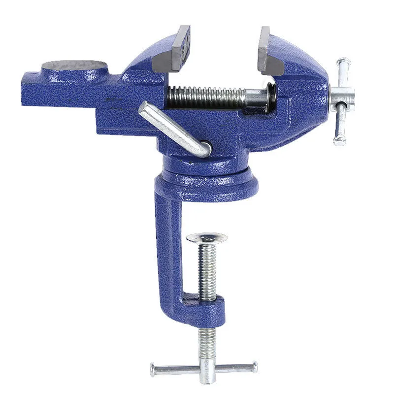 3-Inch Clamp-on Vise: 360° Swivel Base, Quick Adjust - Portable ...