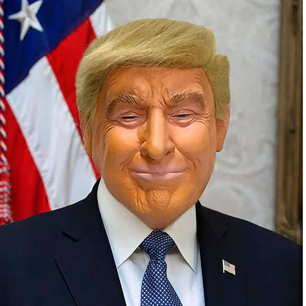 Donald Trump Presidential Cosplay Costume Latex Full Head Face Human ...
