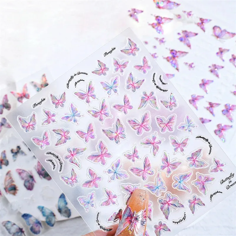 Colorful 3D Butterfly & Flower Nail Stickers - Self Adhesive Decals for ...