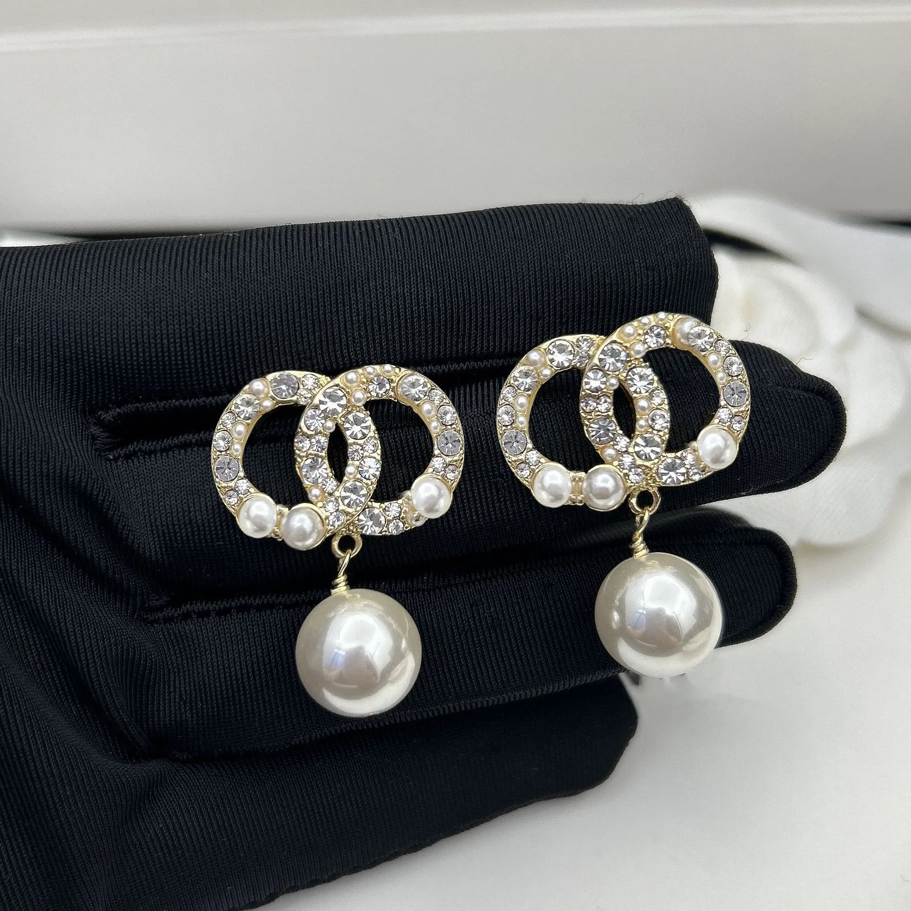 Luxury Designer 18K Gold Plated Sterling Silver Alloy Earrings with ...