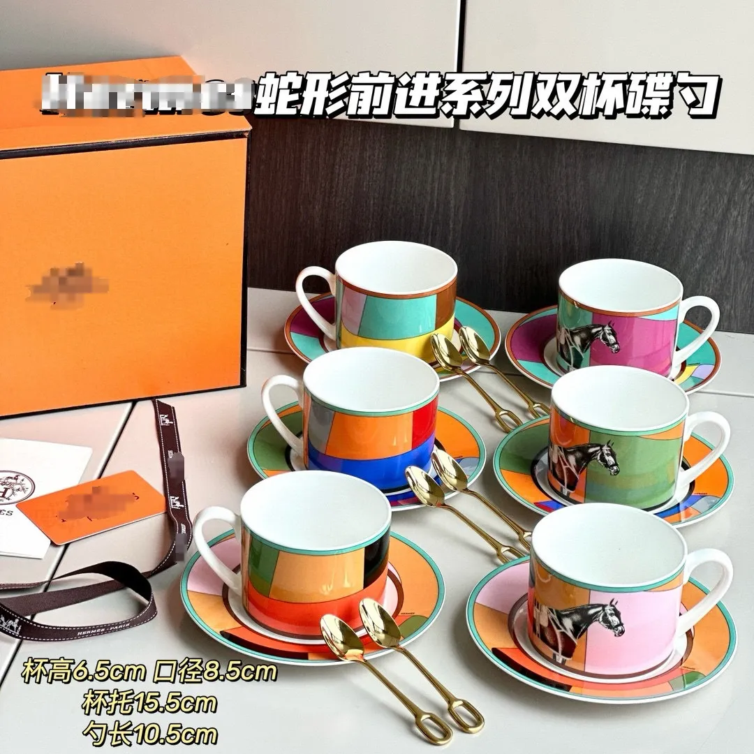 Premium Bone China Double Layer Mug with Dish & Spoon Gift Set - Shop ...