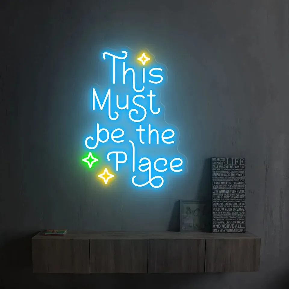 This Must Be The Place Neon Sign LED Home Wall Decor For Bedroom, Game ...