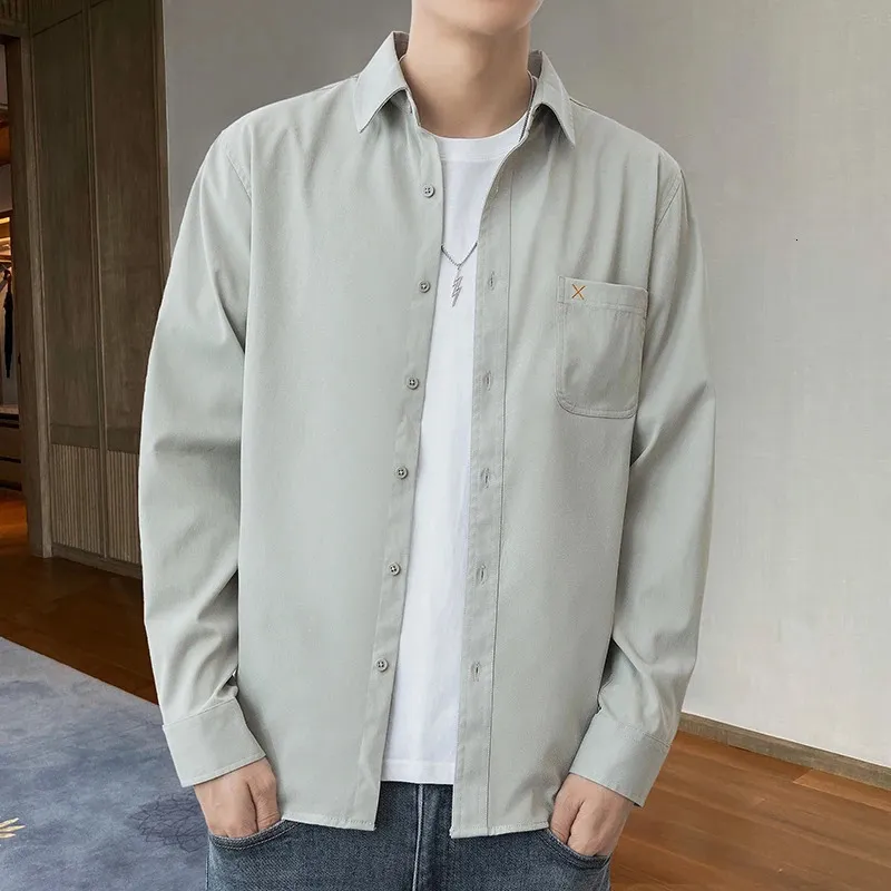 Premium Long Sleeve Men's Shirt - Grey, Lightweight, Versatile Top ...