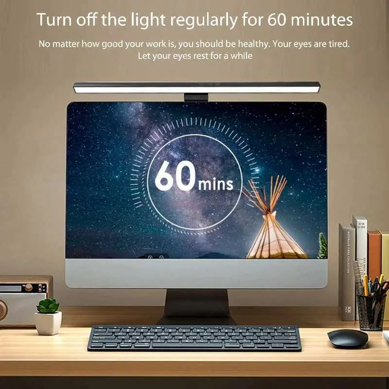 Eye Care Desk Lamp USB Powered LED Screen Light Bar With Stepless ...