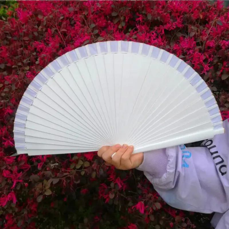 Elegant White Wood Folding Hand Fan - Perfect for Weddings, Parties ...