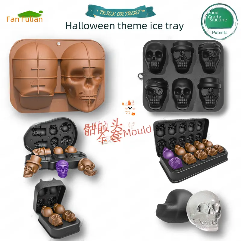 DHgate.com:Explosions Skull Ice Mold 4 even 10 even Skull Silicone Ice ...