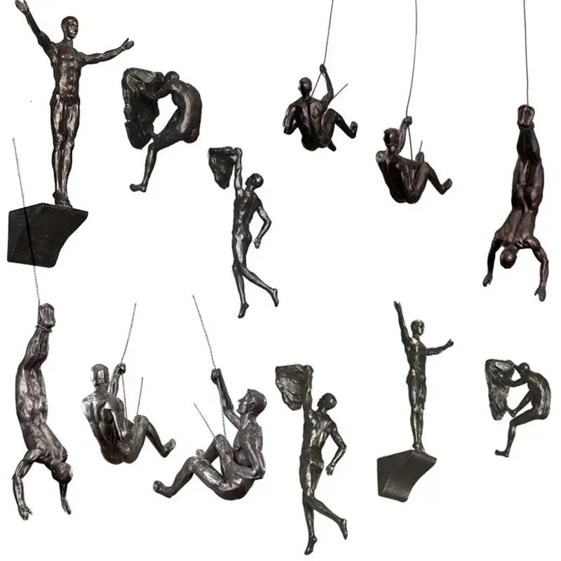 Decoration Figures Dynamic Climbing Athlete Sculpture, Resin Sports ...