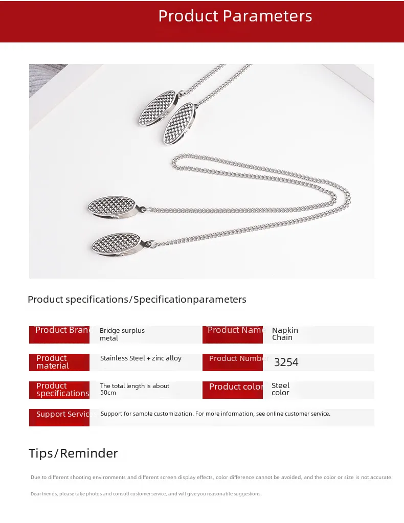 Premium Napkin Clip Chain: Adjustable Dining Bib Holder - Restaurant ...