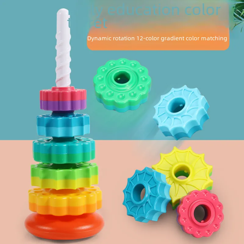 Rainbow Stacking Ring Tower Toy with Music - Early Education ...